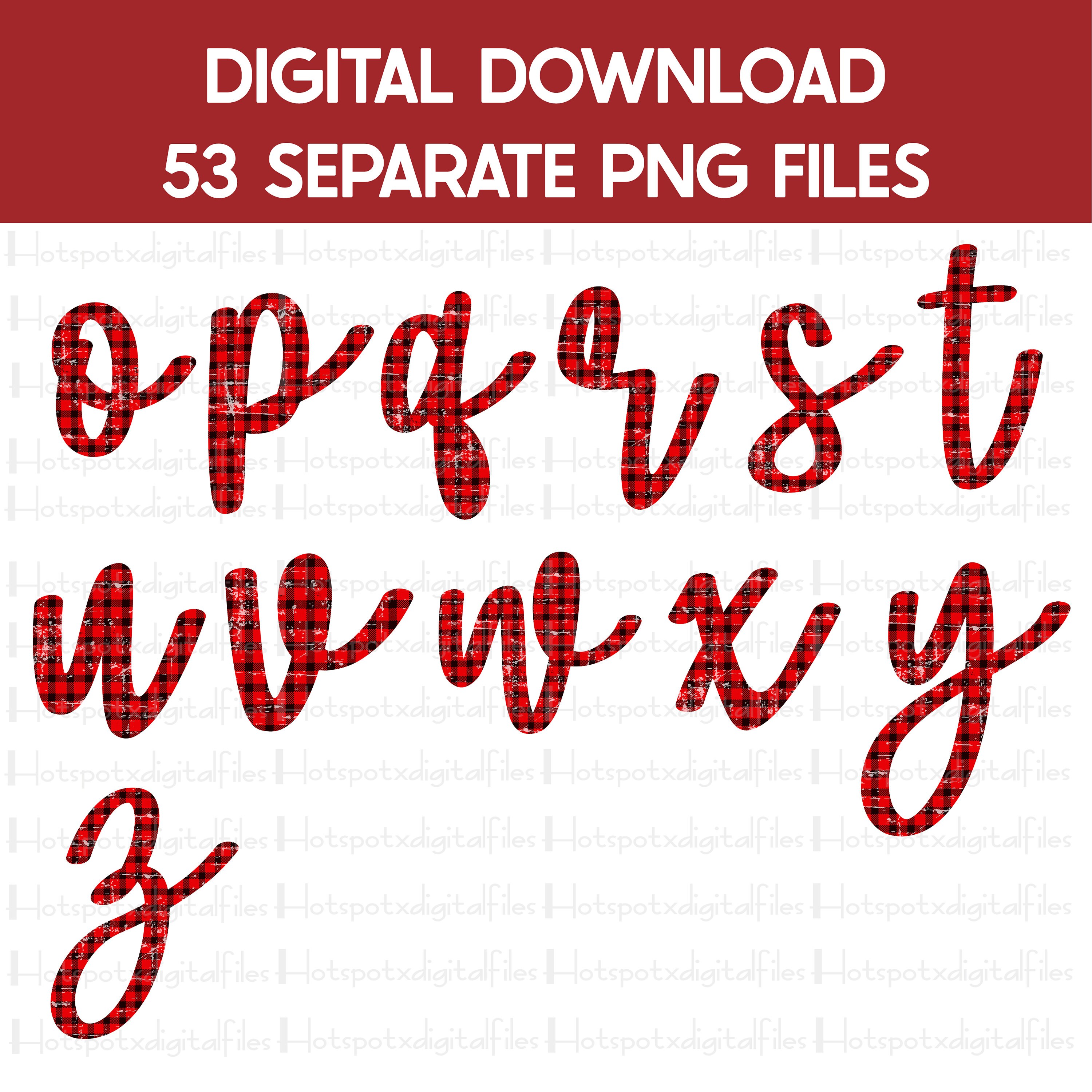 Buffalo Plaid Alphabet Bundle PNG Sublimation Letters Alpha | Etsy