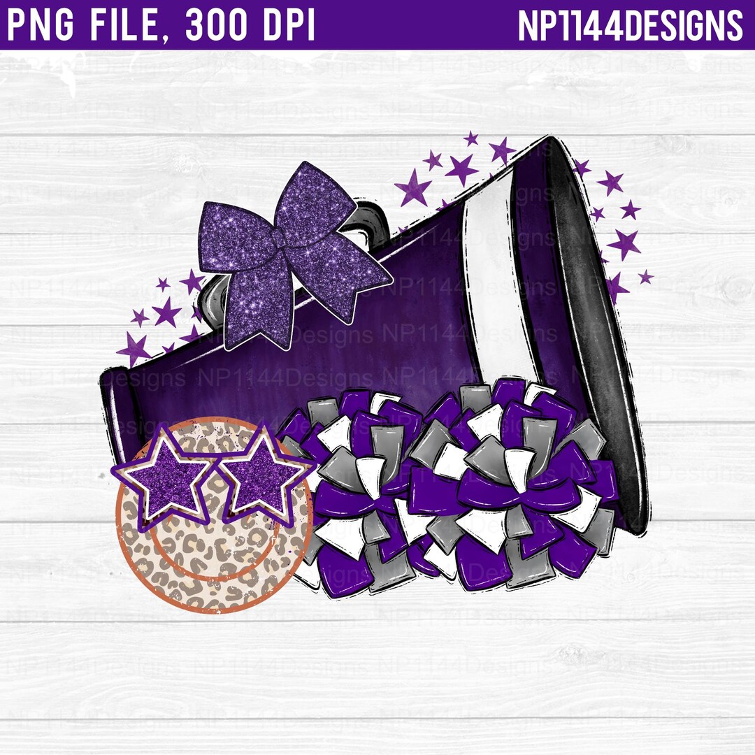 Cheer Design PNG, Purple Team Spirit, Preppy Cheer Design, Cheerleader ...