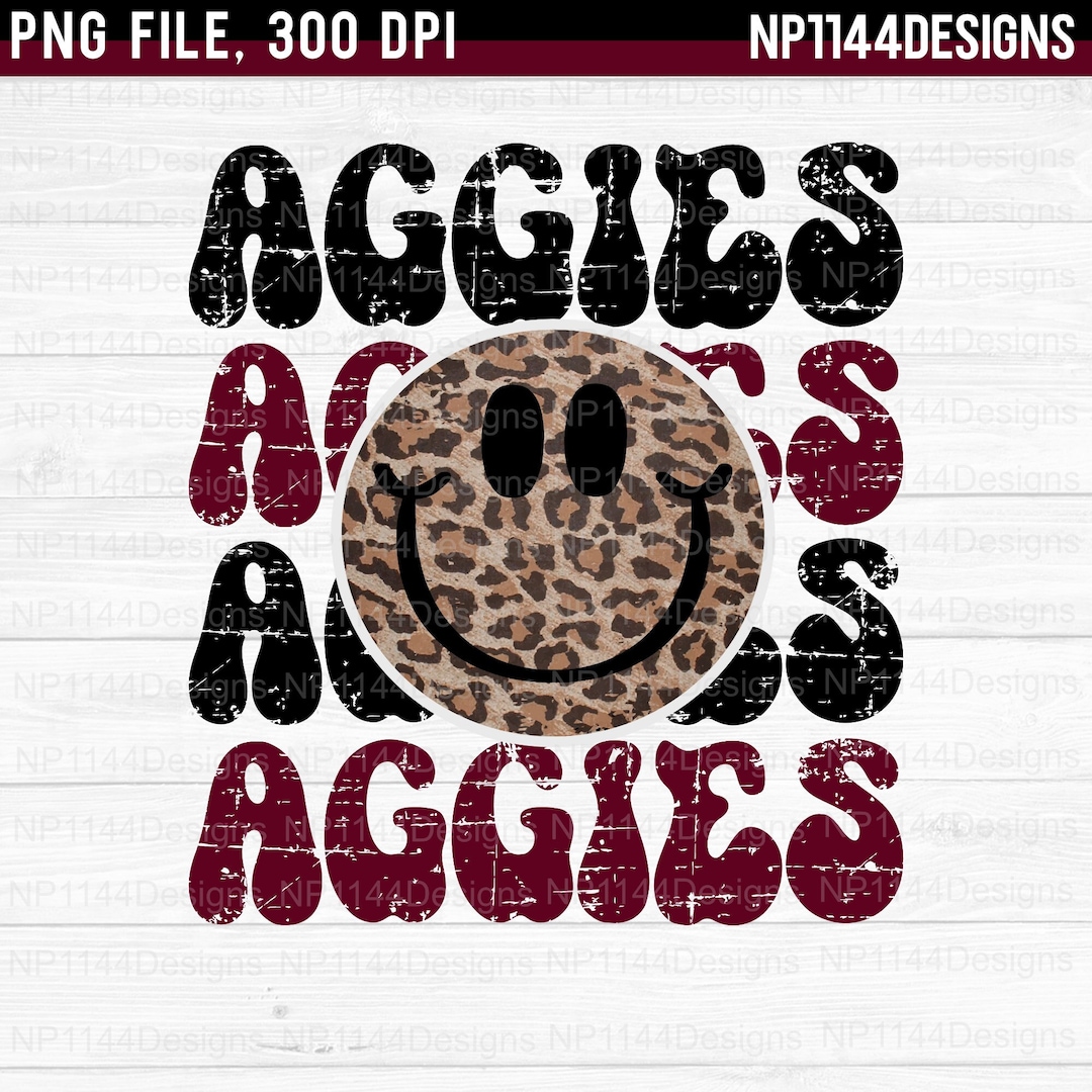 Aggies School Mascot Stacked PNG Maroon and Black Team - Etsy