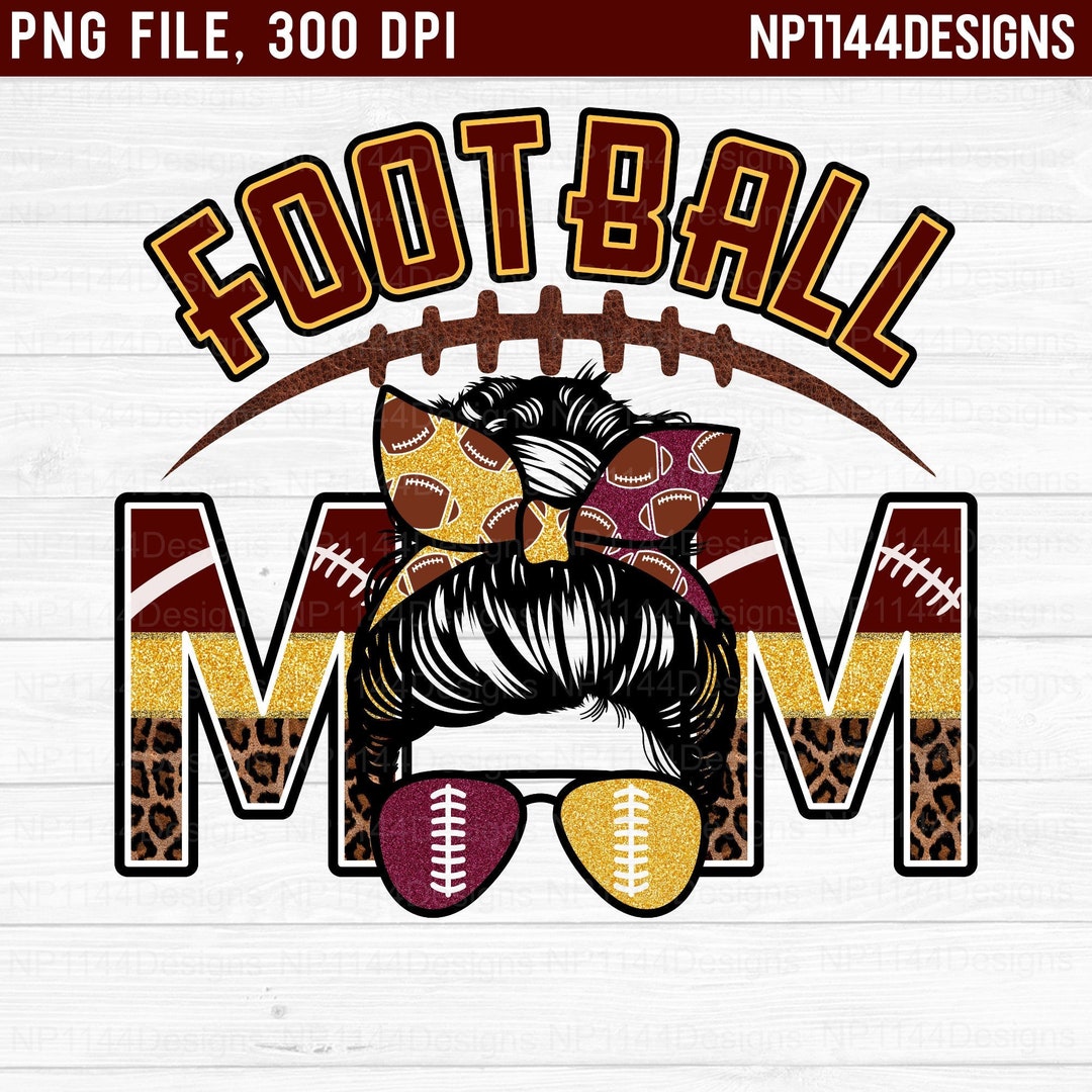 Football Mom Maroon and Yellow Gold PNG Leopard Print - Etsy