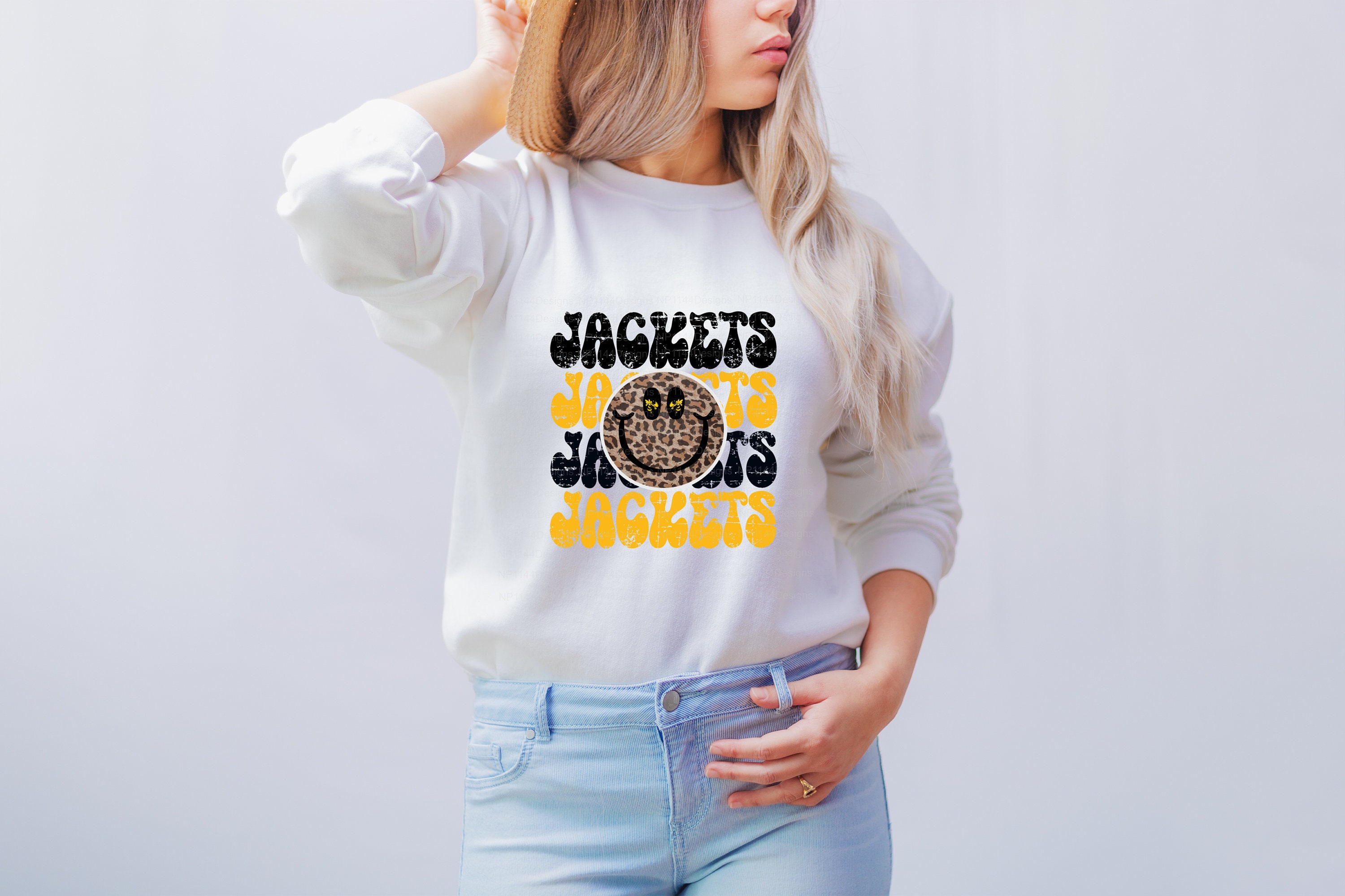 Jackets Stacked Retro PNG, Yellow Jackets School Mascot Retro, Back to ...