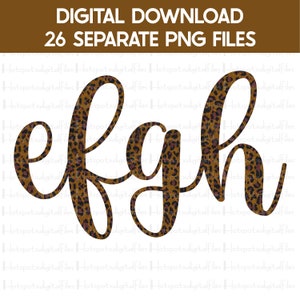Leopard Print Alphabet Bundle PNG, Sublimation Designs, Sublimation ...