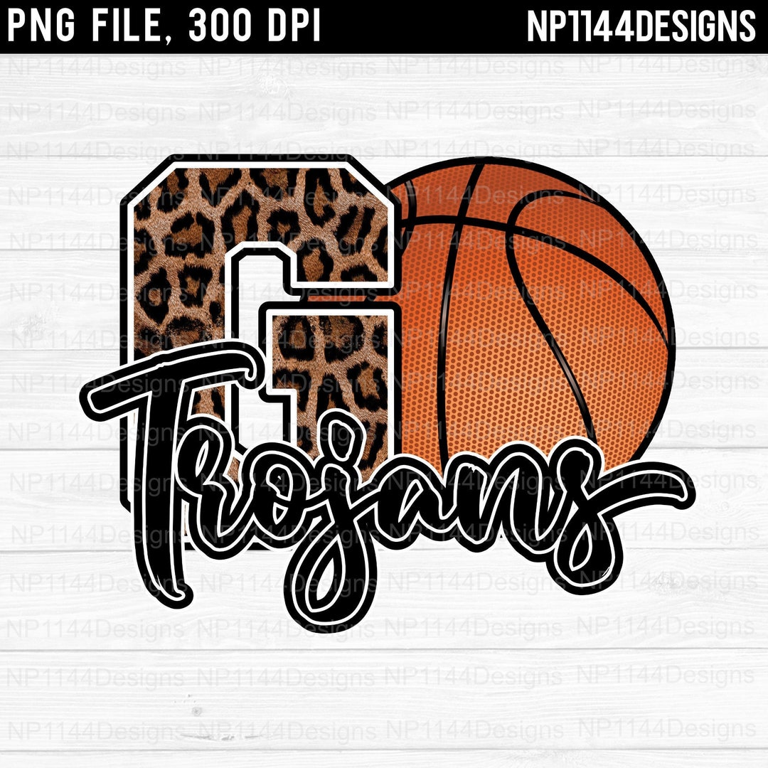 Go Trojans Basketball PNG, Trojans Basketball, Leopard Print ...