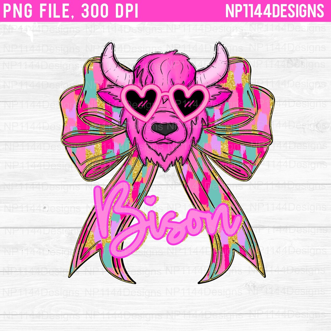 Bison Preppy Mascot PNG, Coquette Mascot, School Mascot Sublimation ...