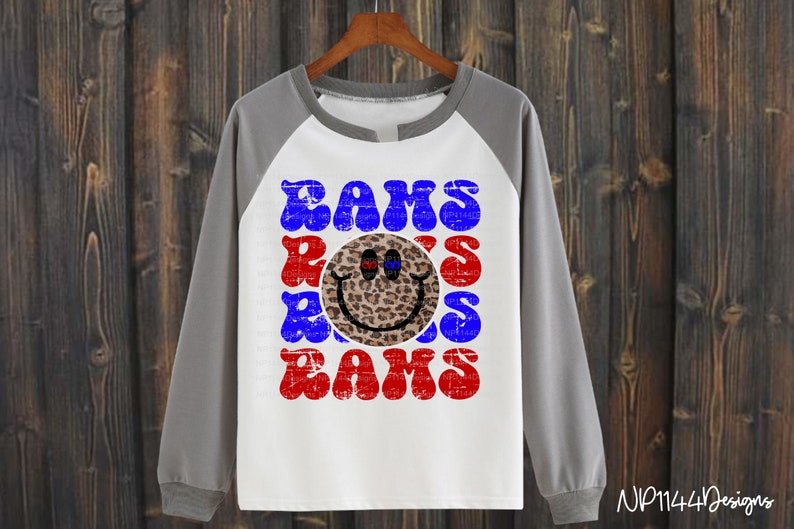 Rams School Mascot Stacked PNG Blue and Red Team Colors - Etsy