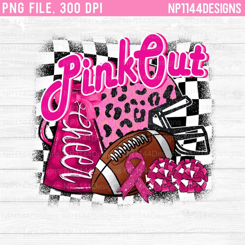 Pink Out PNG: Breast Cancer Awareness, Pink Football, Sublimation ...