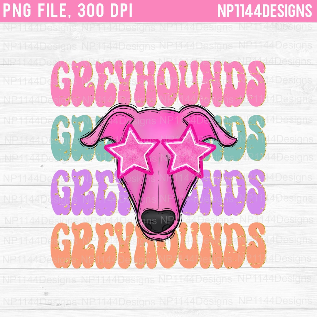 Greyhounds Preppy Mascot PNG, Pink Mascot Sublimation Design, Pastel ...
