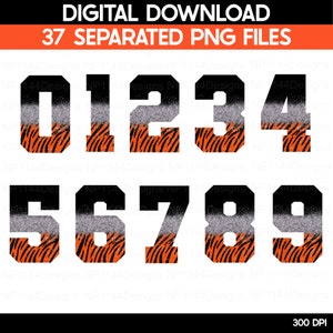 Half Tiger Print Alphabet Bundle PNG, Sublimation Elements, Glitter ...