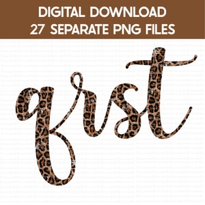 Leopard Print Cursive Alphabet PNG Bundle (digital Download) - Etsy