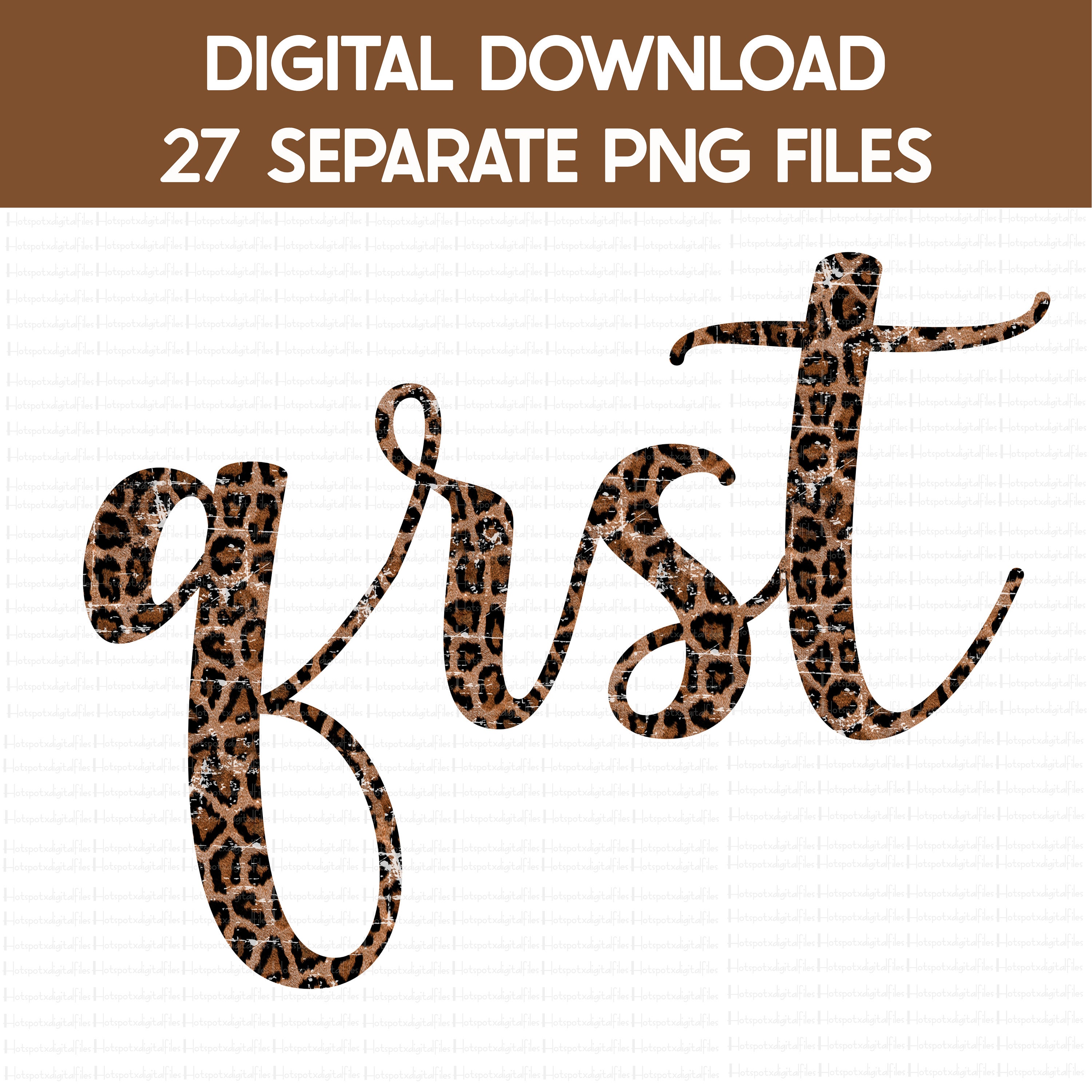 Leopard Print Cursive Alphabet PNG Bundle (digital Download) - Etsy