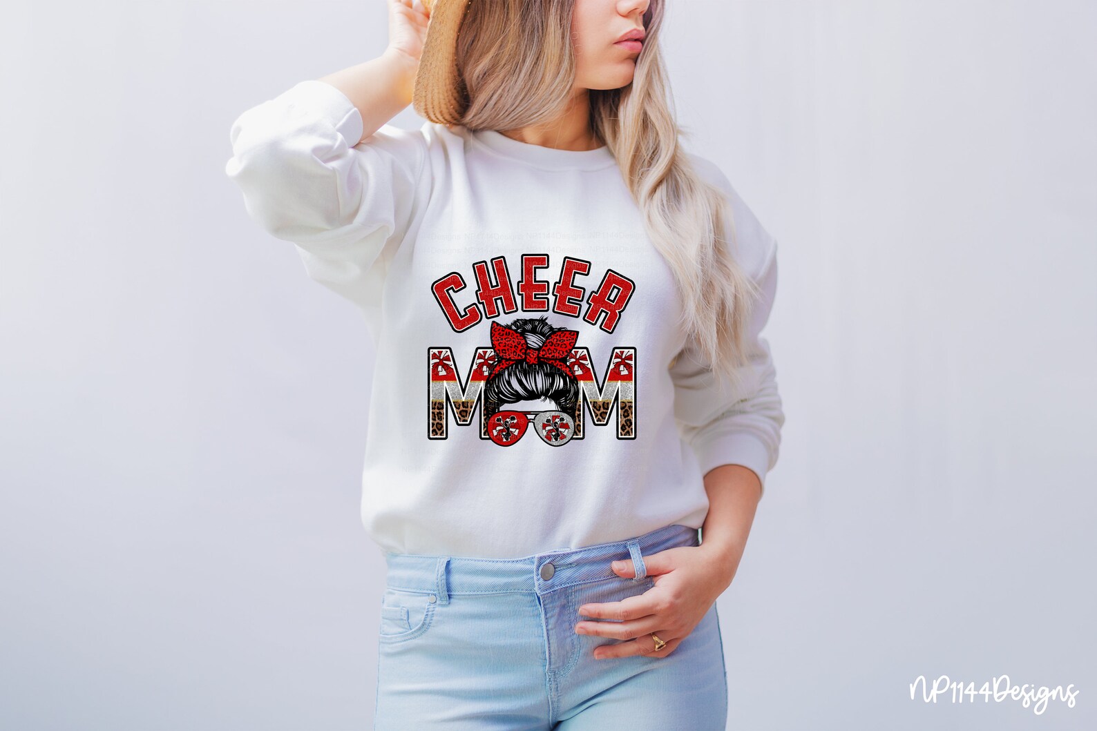 Cheer Mom PNG Red and White/silver Team Colors Leopard Print - Etsy