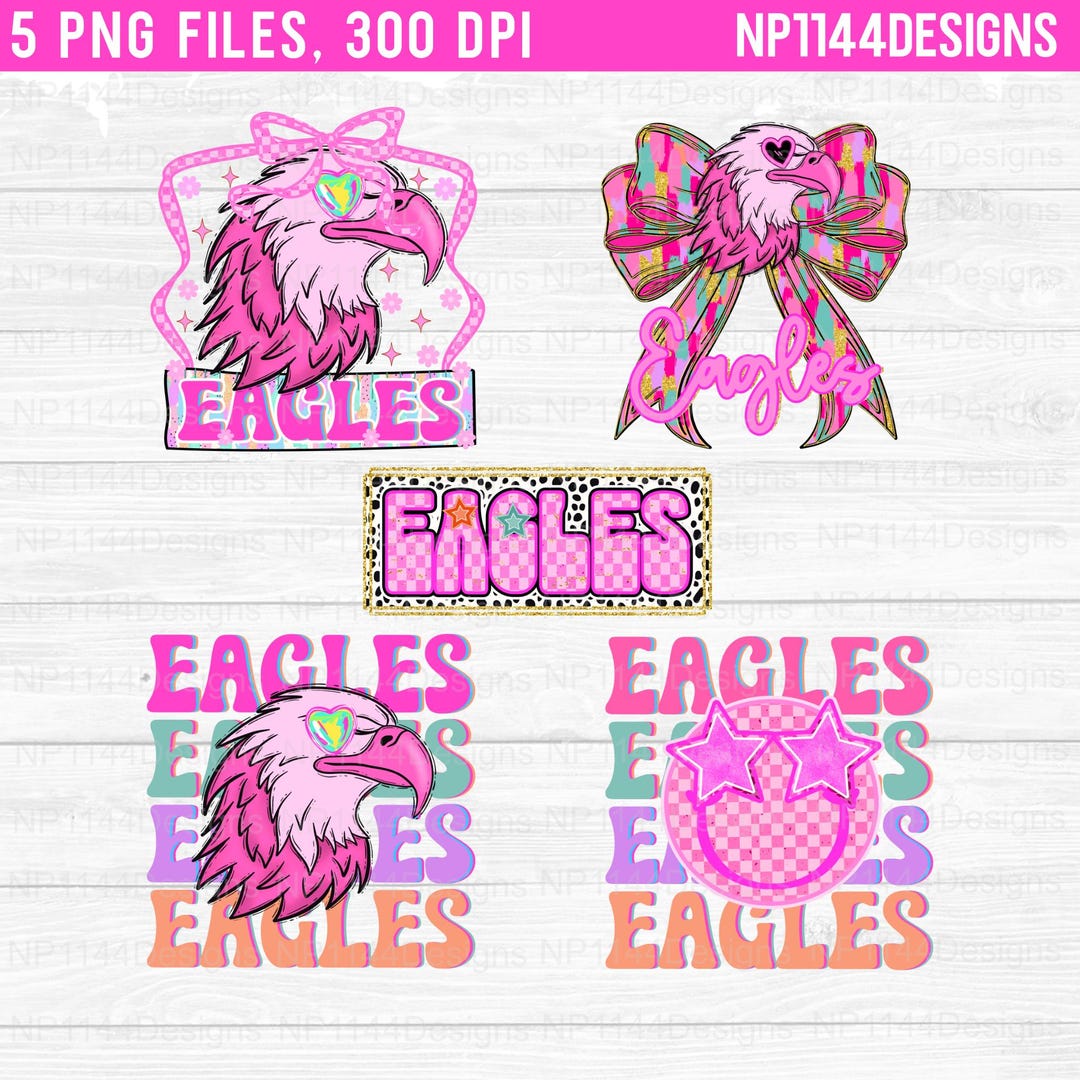 Eagles Preppy Mascot PNG, School Mascot Bundle, Sublimation Designs ...