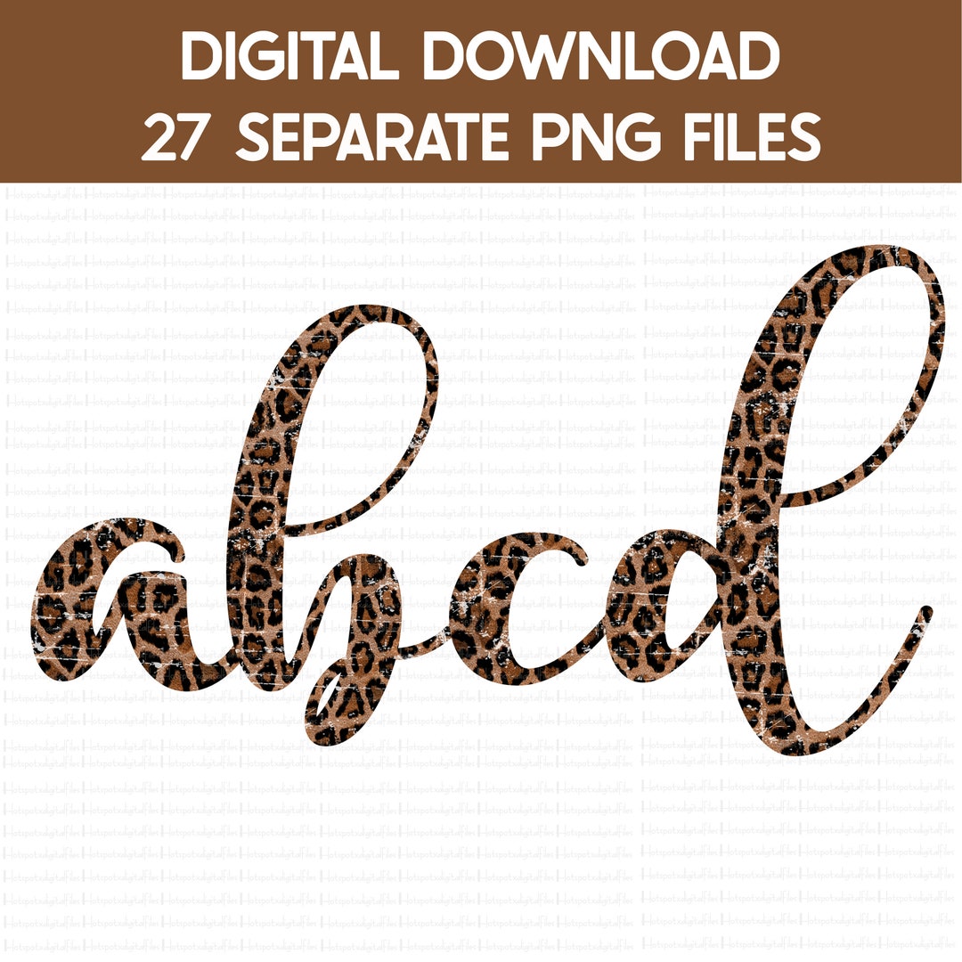 Leopard Print Cursive Alphabet PNG Bundle (digital Download) - Etsy