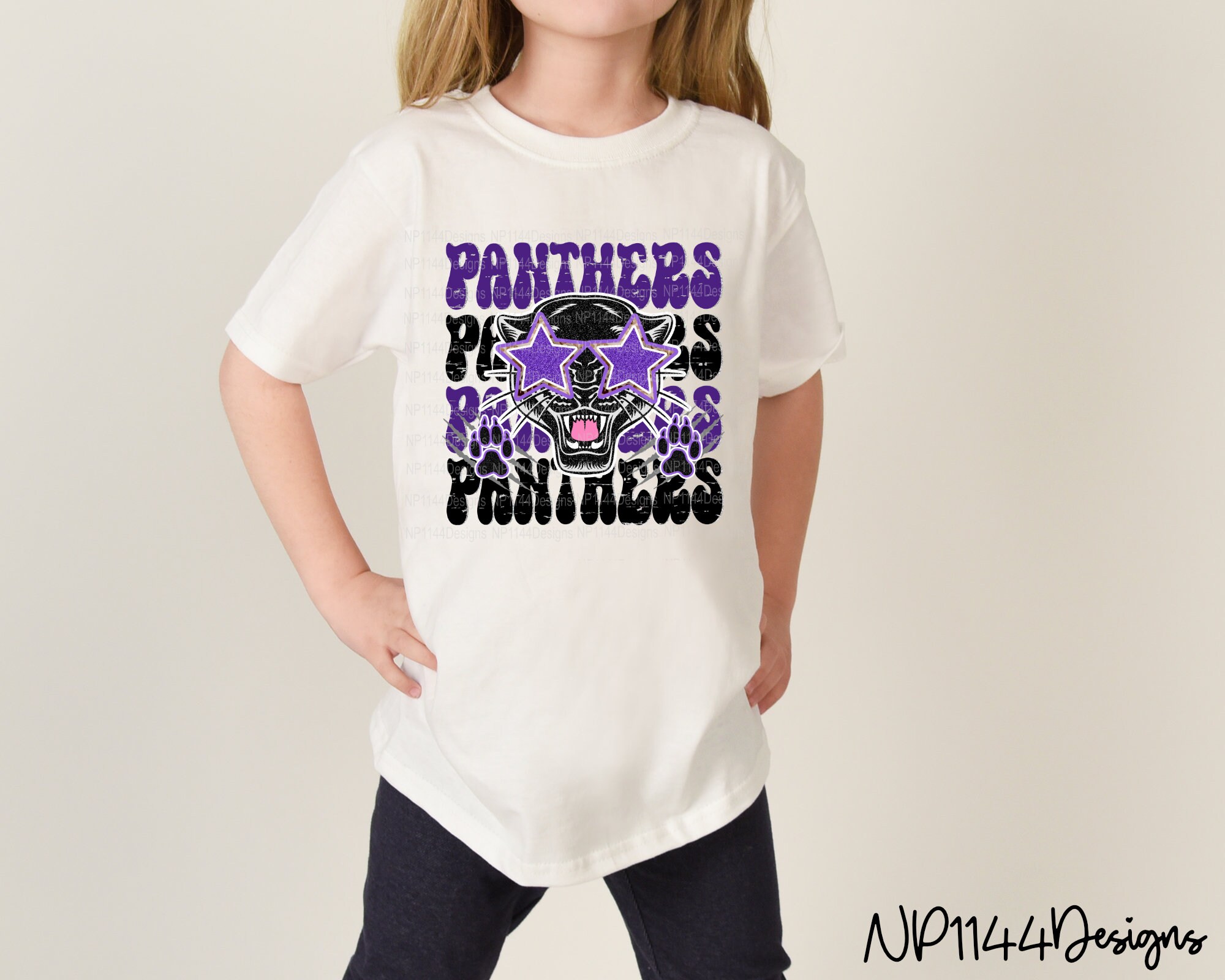 Panthers Preppy Mascot PNG: Purple Team Spirit, School Mascot ...