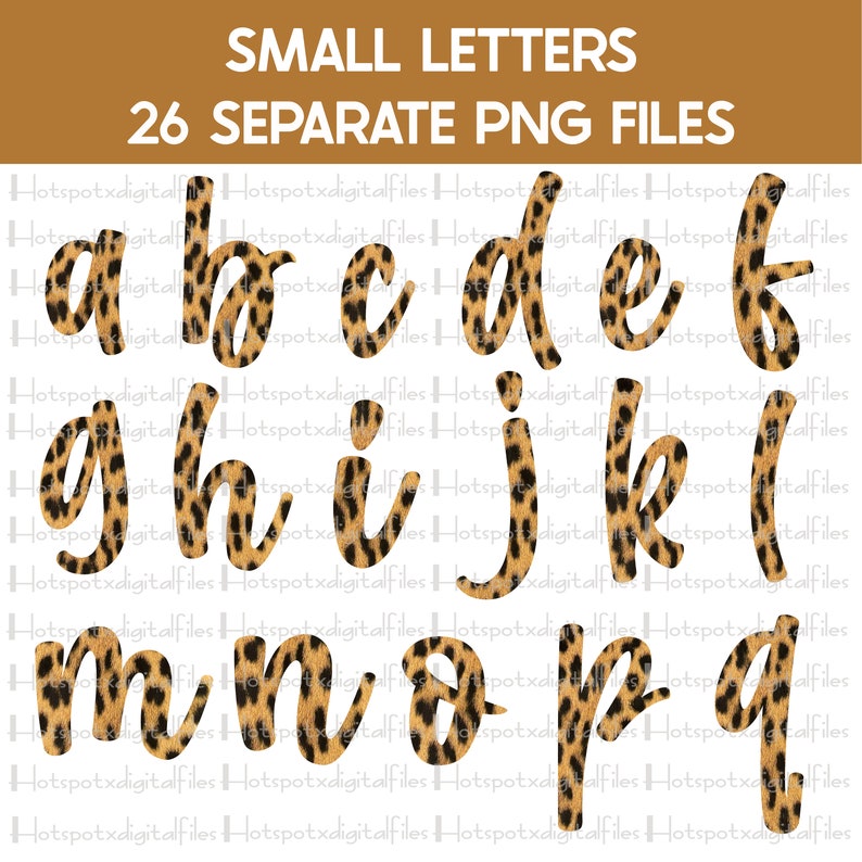 Cheetah Print Full 53 Alphabet Bundle PNG Sublimation - Etsy