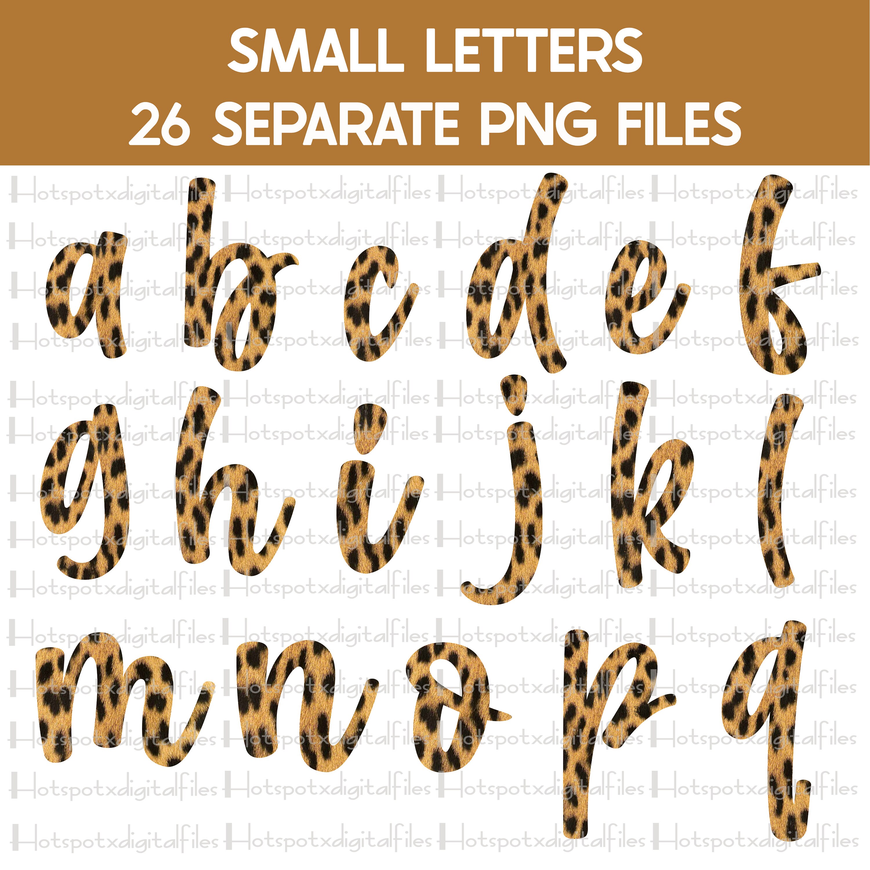 Cheetah Print Full 53 Alphabet Bundle PNG Sublimation - Etsy