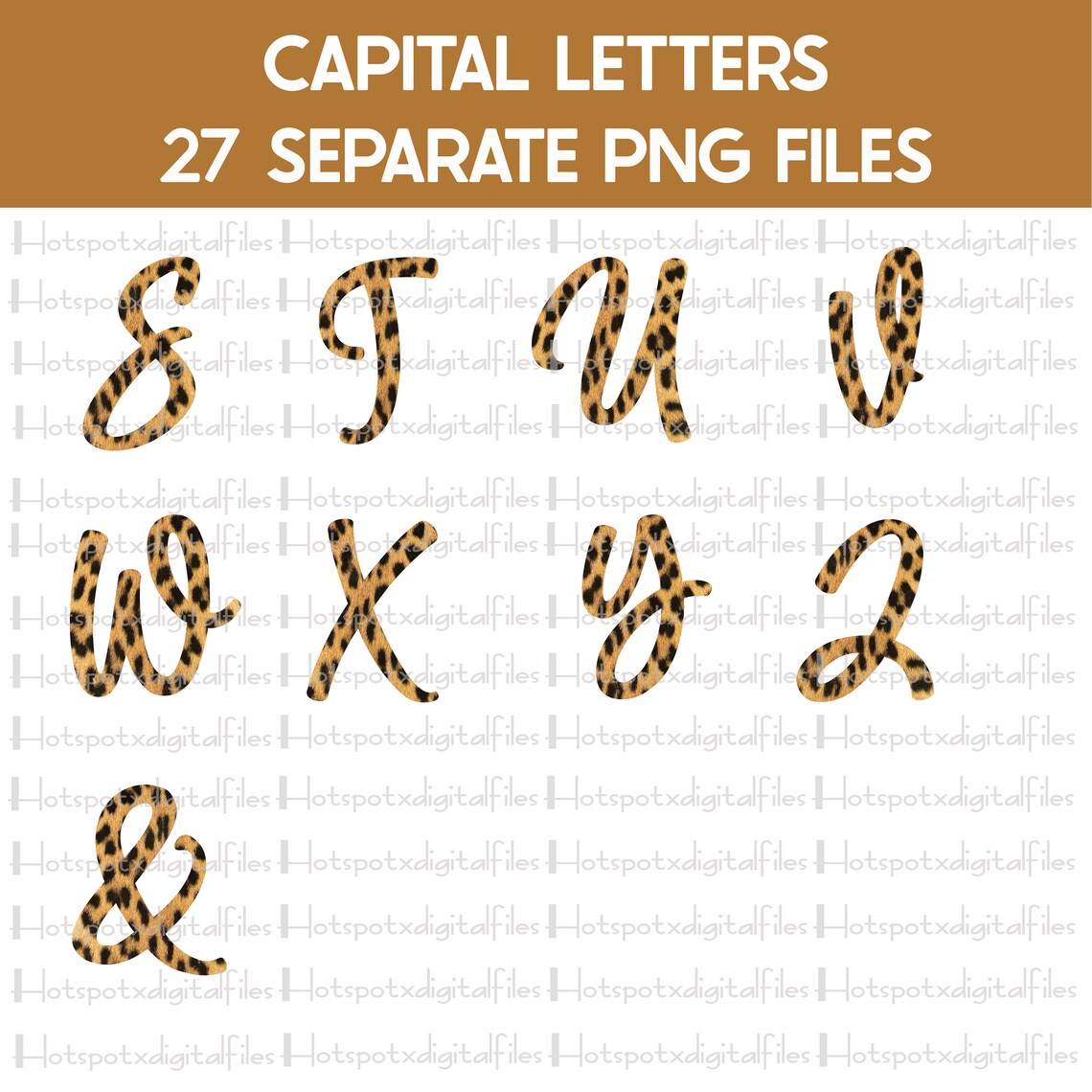 Cheetah Print Full 53 Alphabet Bundle PNG Sublimation - Etsy