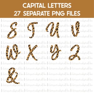 Cheetah Print Full 53 Alphabet Bundle PNG, Sublimation Elements ...