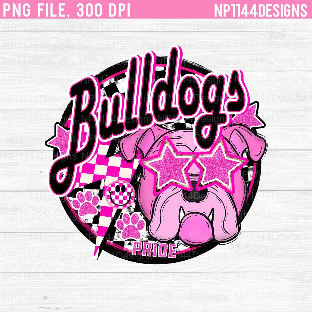 Bulldogs Preppy Mascot PNG, Bulldogs Pride, Pink Mascot Sublimation ...
