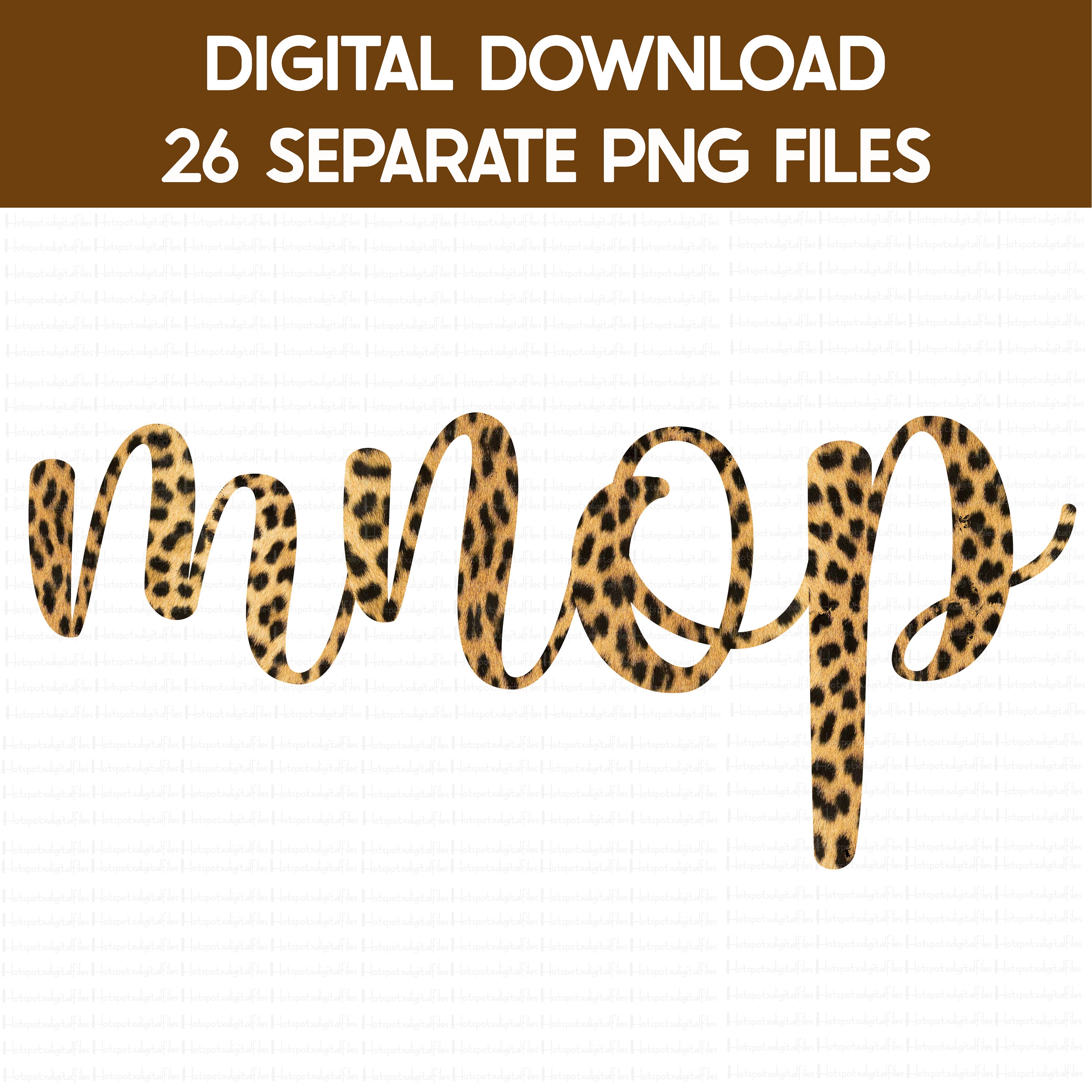 Leopard Print Cursive Alphabet PNG Bundle (digital Download) - Etsy