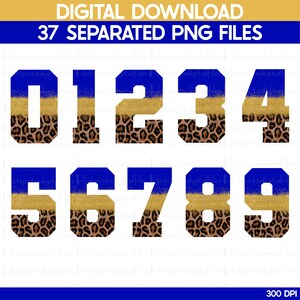 Half Leopard Royal Blue and Gold Alphabet Bundle Sublimation - Etsy