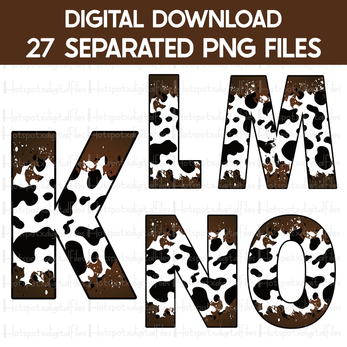 Coffee Cow Print Alphabet Bundle Sublimation PNG Elements | Etsy