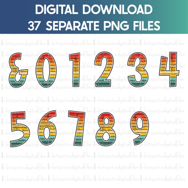 Distressed Retro Summer Alphabet Bundle PNG Sublimation - Etsy