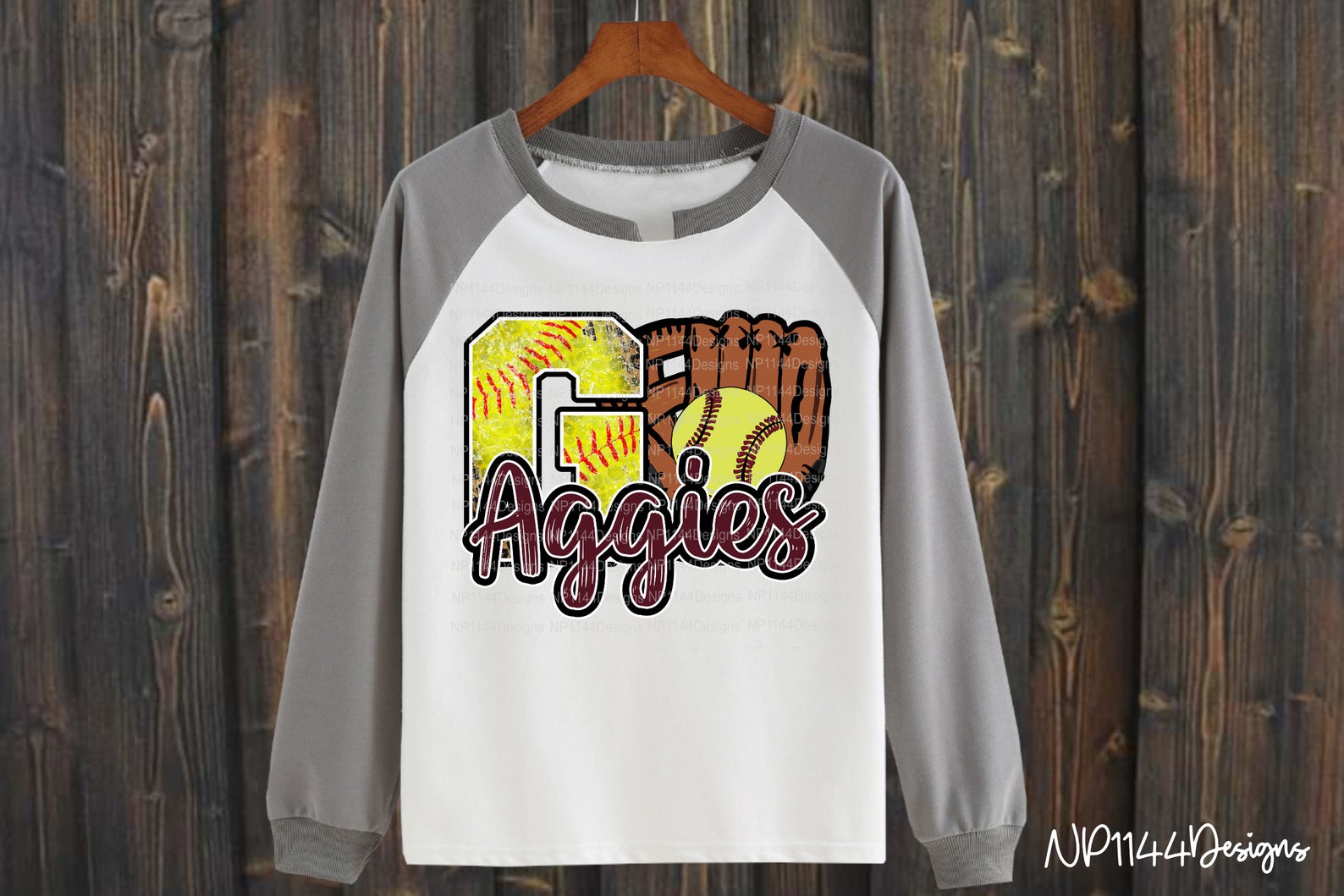 Go Aggies Softball PNG Leopard Softball Sublimation Design - Etsy