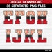 Baseball Alphabet PNG Bundle: Red and Black Varsity Letters (digital ...