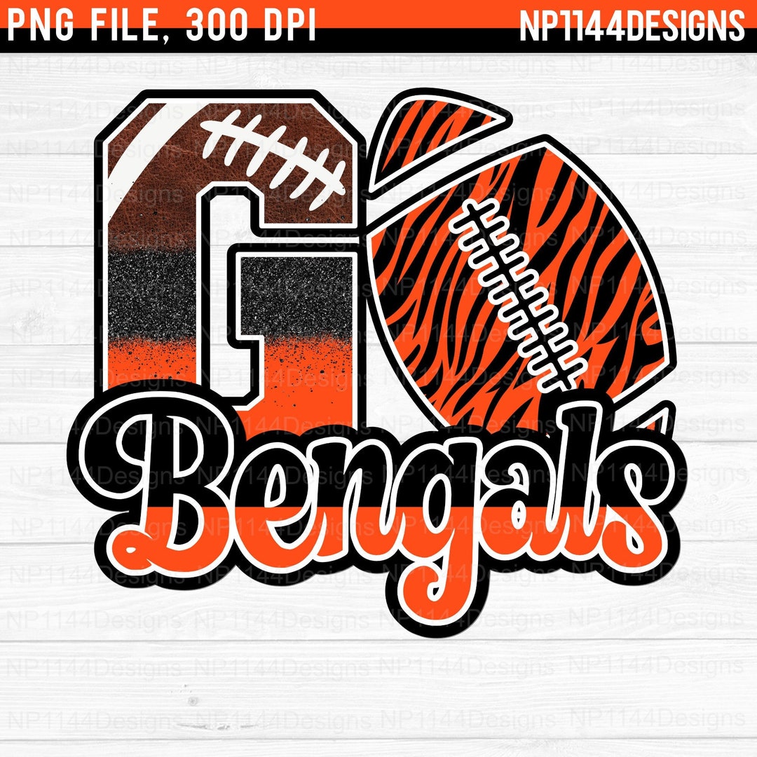 Go Bengals Leopard Football Mascot PNG Black and Orange Team - Etsy