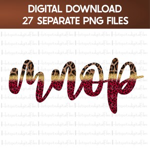 Two Tone Leopard Print Alphabet Bundle, Sublimation PNG Designs, Alpha ...