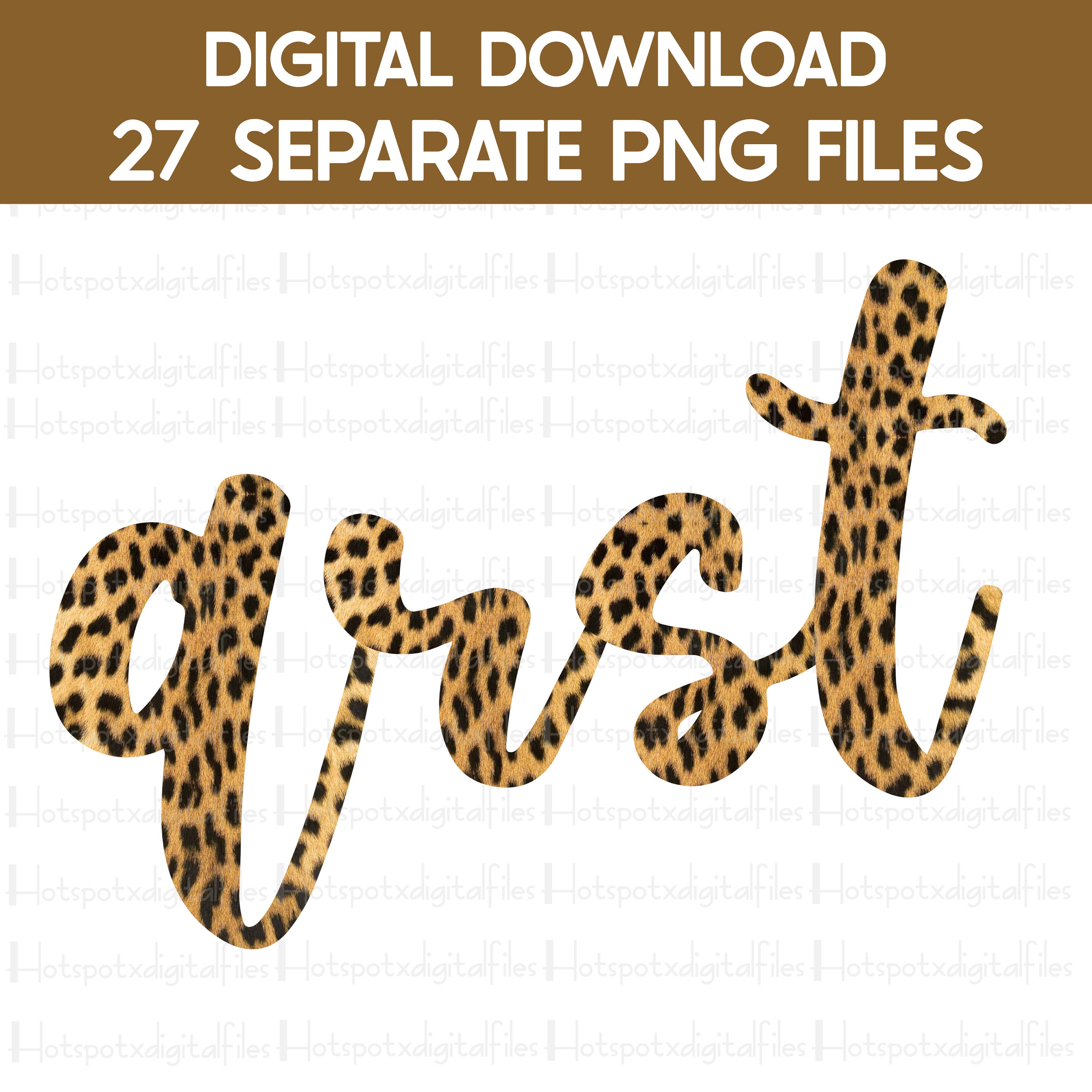 Leopard Print Cursive Alphabet PNG Bundle (digital Download) - Etsy