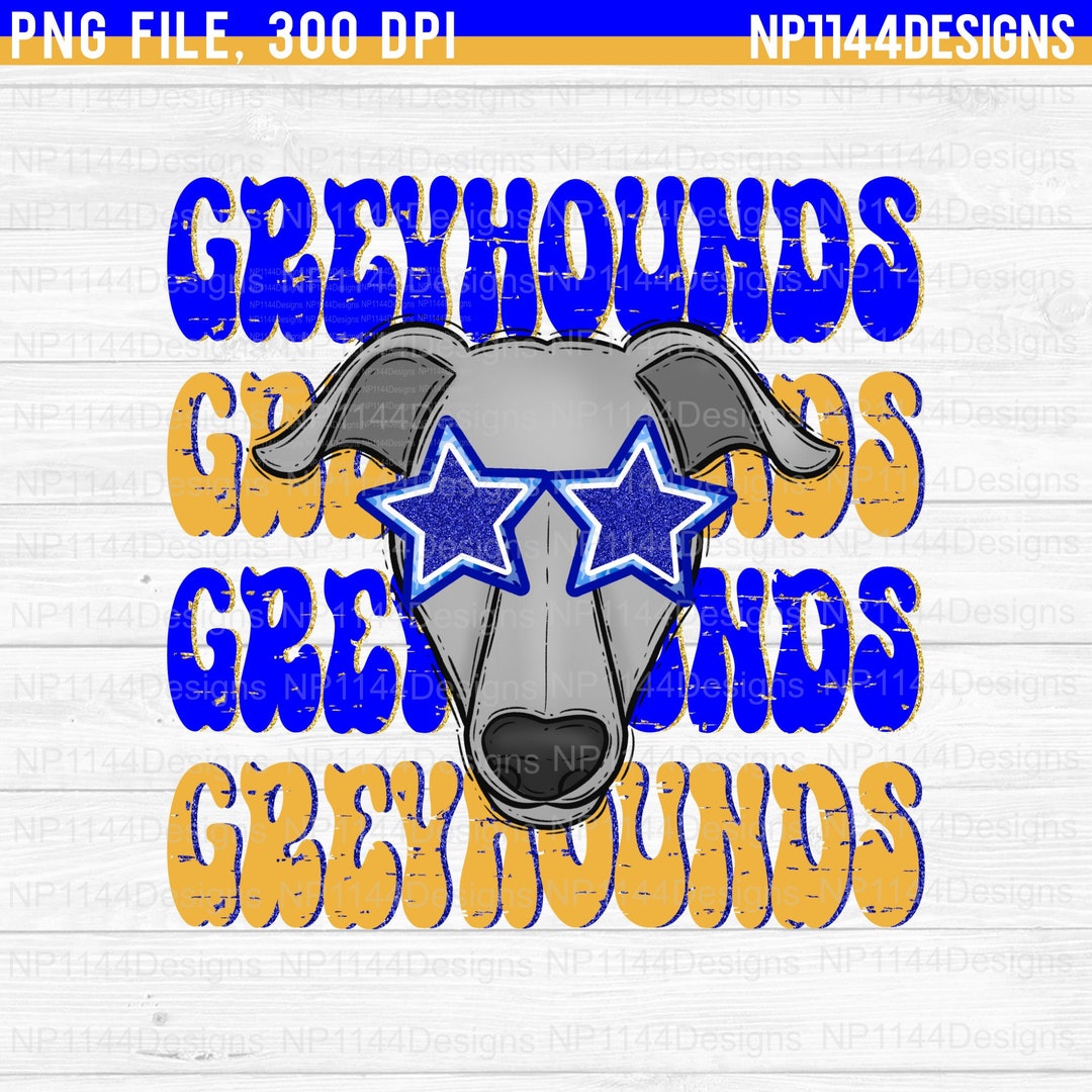 Greyhounds Preppy Mascot PNG: Royal Blue & Gold Team Spirit, School ...