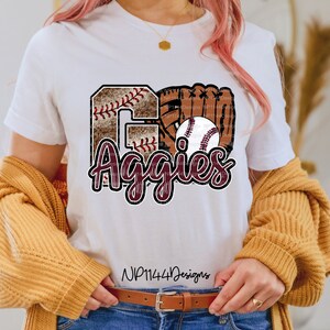 Go Aggies Baseball PNG, Leopard Baseball Sublimation Design, Baseball ...