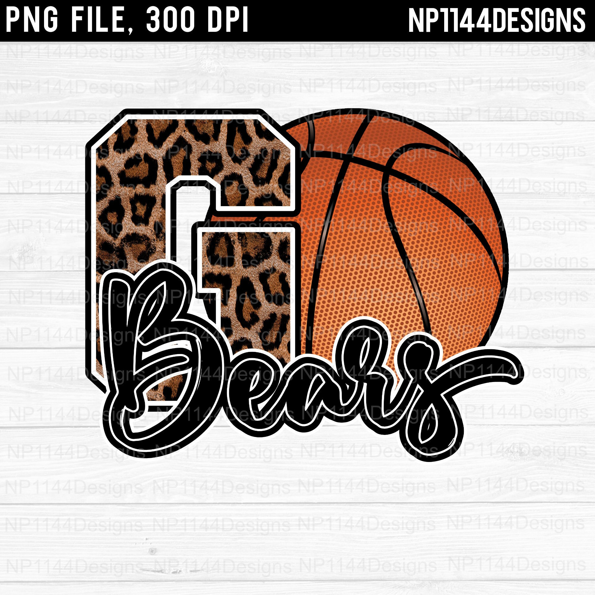 Go Bears Basketball PNG Bears Basketball Leopard Print - Etsy