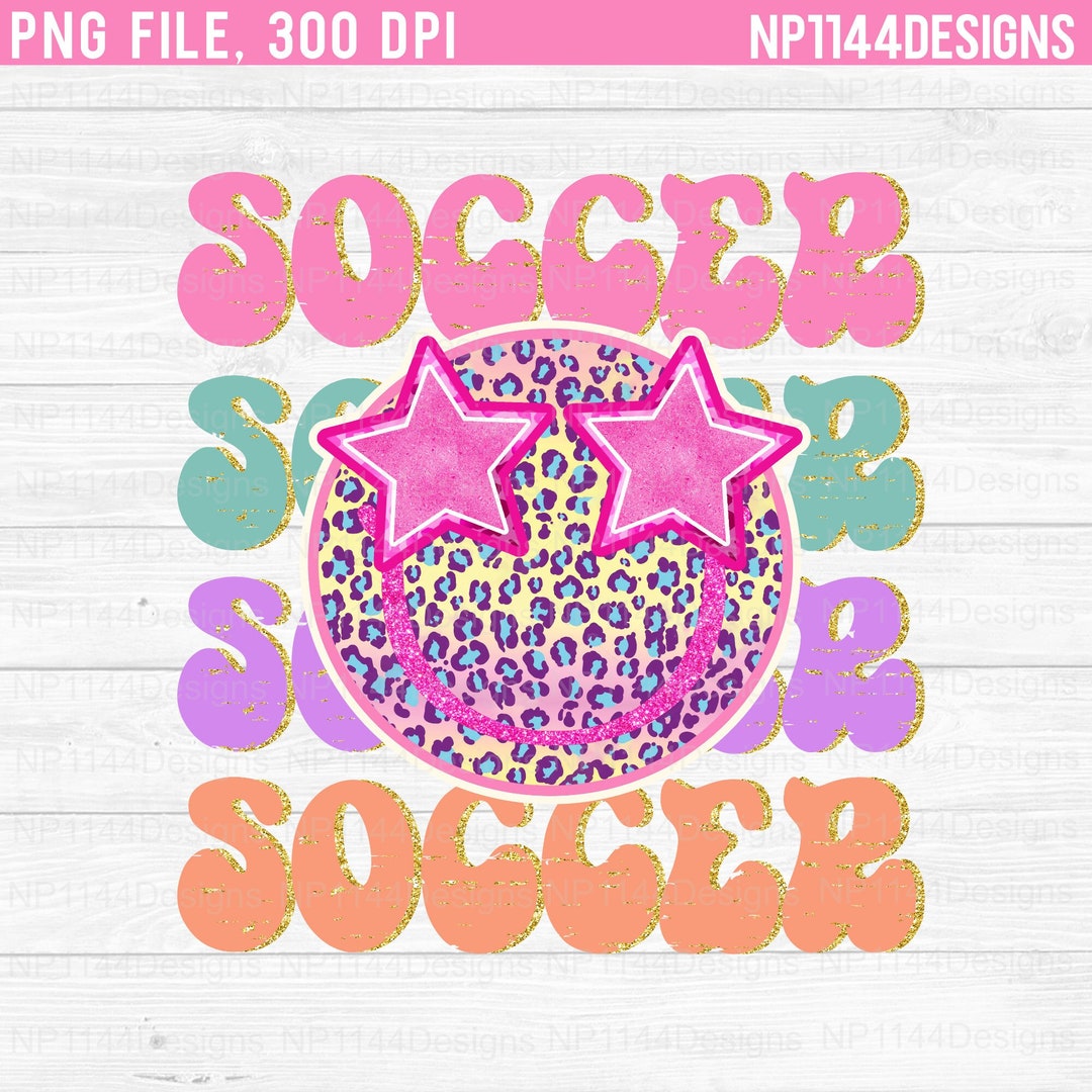 Soccer PNG, Preppy Sublimation Design, Pink, Pastel, Retro, Distressed ...