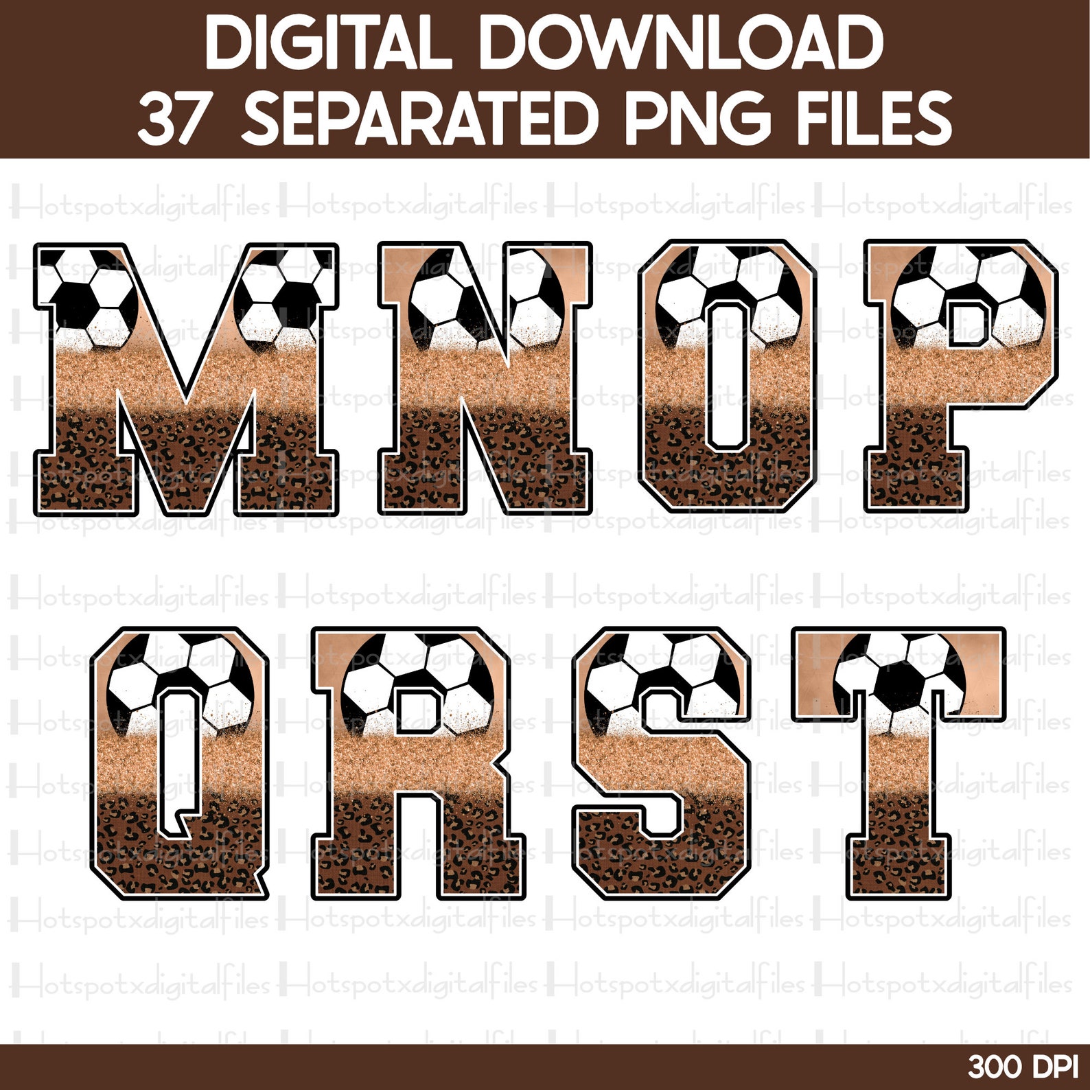 Soccer Leopard Print Alphabet Bundle PNG Sublimation Letters - Etsy