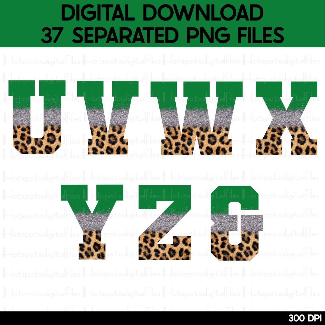 Kelly Green Leopard Print Alphabet Bundle Sublimation PNG - Etsy