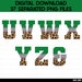 Kelly Green Leopard Print Alphabet Bundle, Sublimation PNG Designs ...