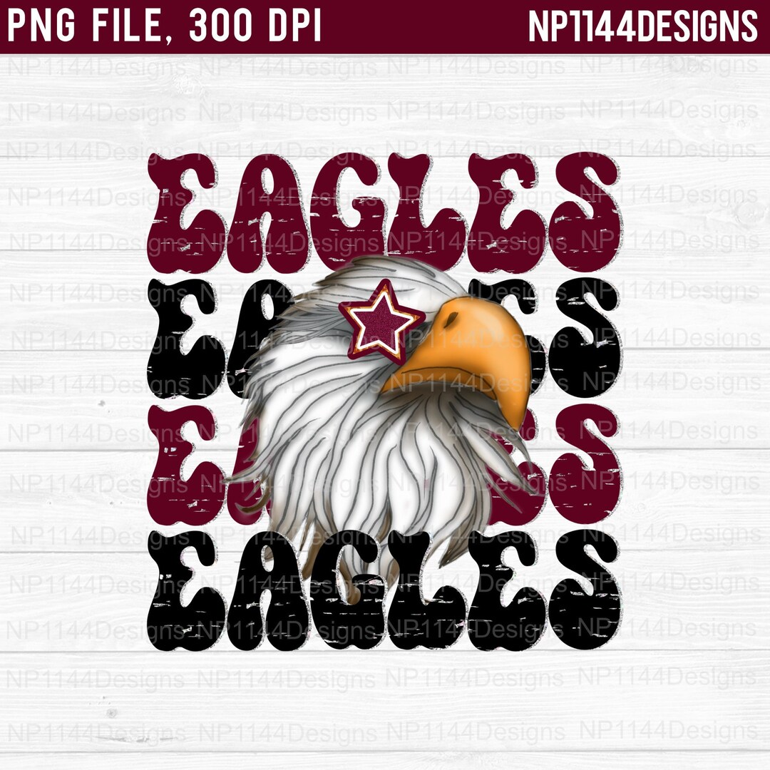 Eagles Preppy Mascot PNG, Maroon Team Spirits, Groovy Sublimation ...