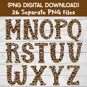 Distressed Cheetah Alphabet Bundle, Sublimation PNG Designs, Vintage ...