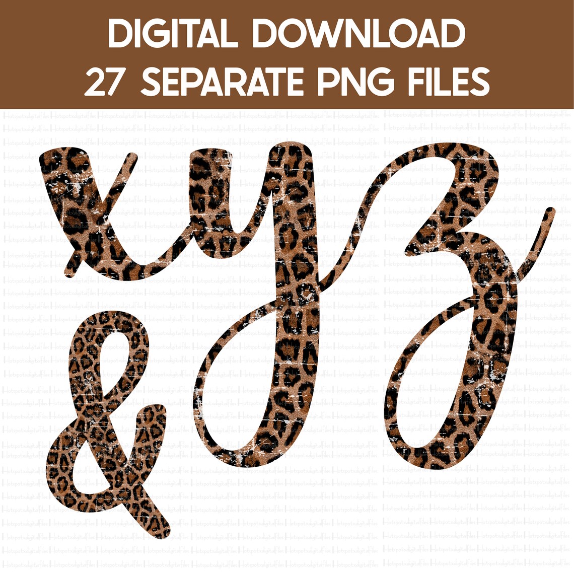 Leopard Print Cursive Alphabet PNG Bundle (digital Download) - Etsy