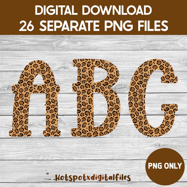 Leopard Print Alphabet Bundle Alphabet Capital Letters A-Z - Etsy