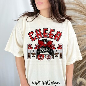 Cheer Mom PNG, Red and White/silver Team Colors, Cheer Sublimation ...