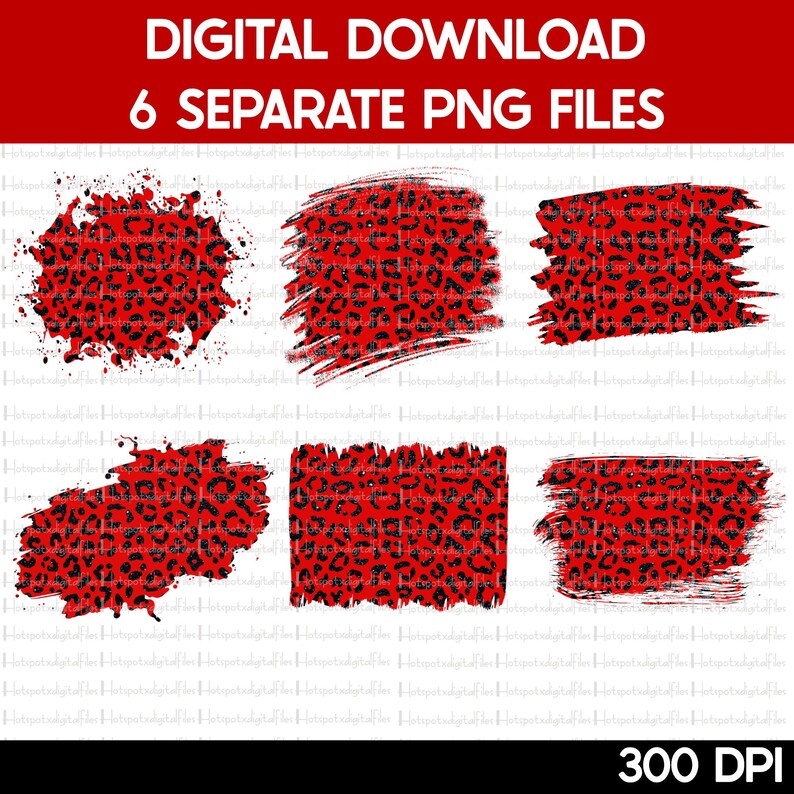 Red Cheetah Glitter Sublimation Patches PNG Leopard Patches - Etsy