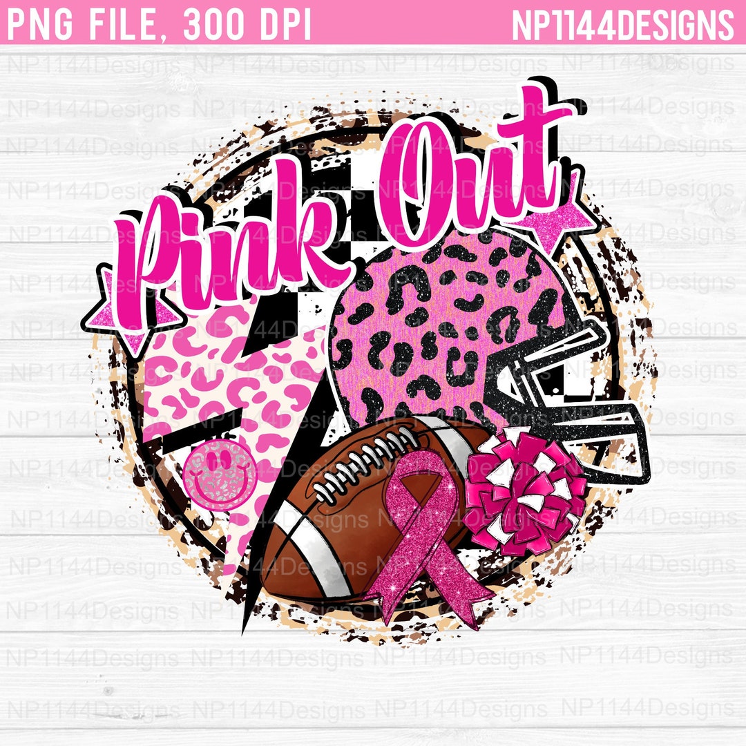 Pink Out PNG: Breast Cancer Awareness, Football & Cheer Design (digital ...