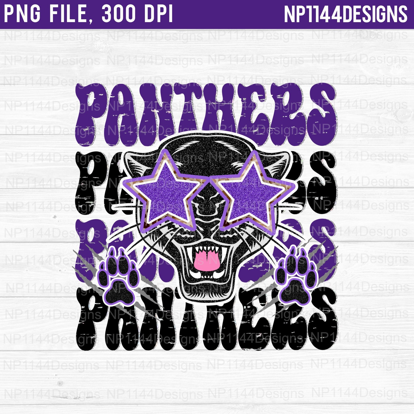 Panthers Preppy Mascot PNG: Purple Team Spirit, School Mascot ...