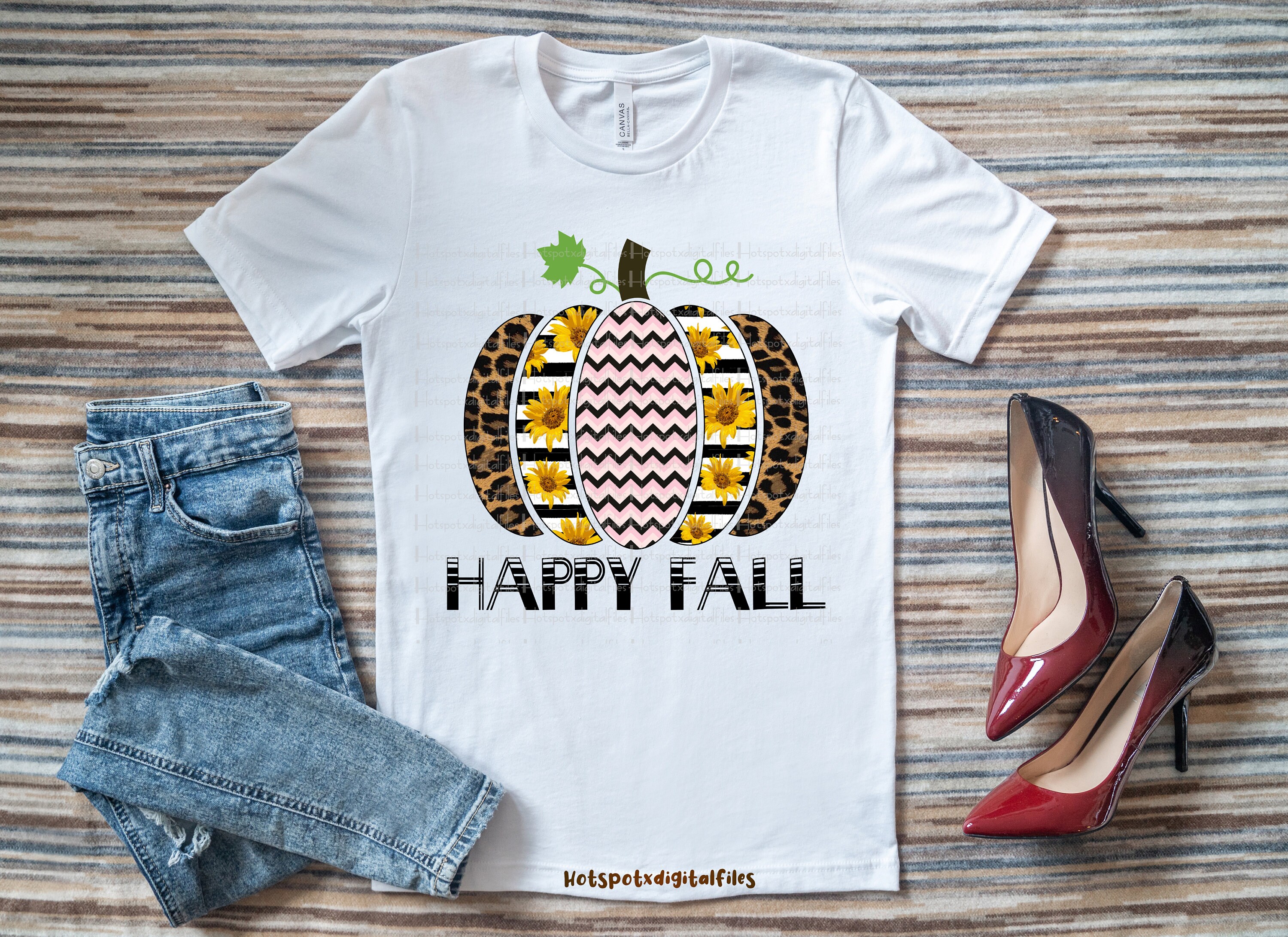 Happy Fall PNG sublimation designs downloads leopard | Etsy