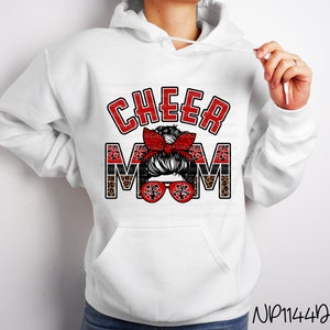 Cheer Mom Red and Black PNG, Cheer Sublimation Download, Leopard Cheer ...