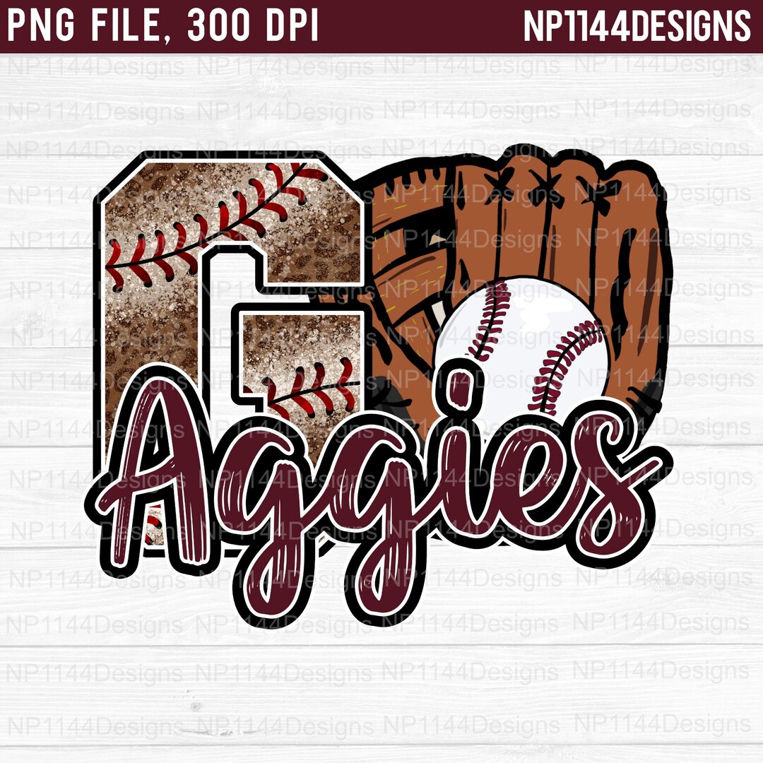 Go Aggies Baseball PNG, Leopard Baseball Sublimation Design, Baseball ...